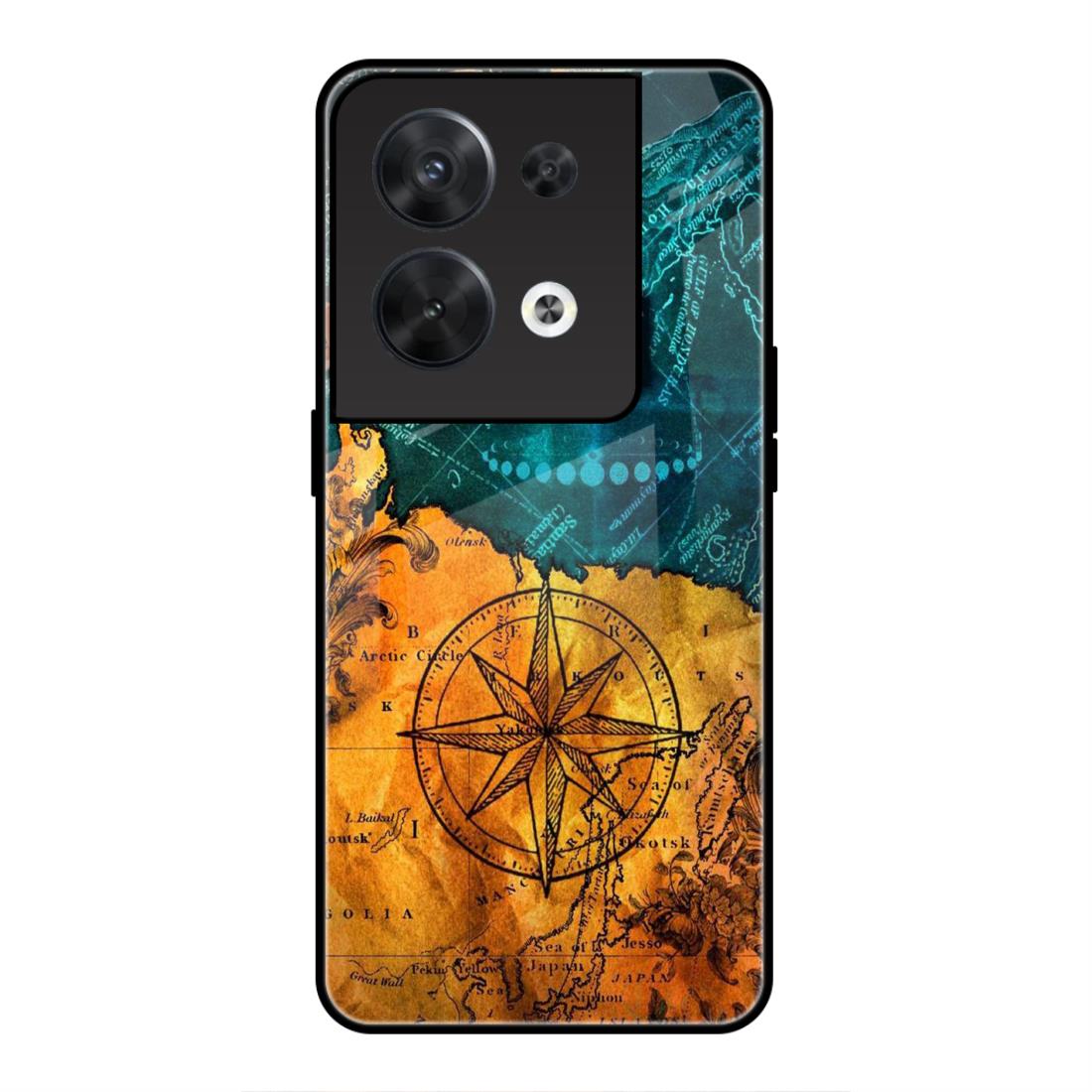 Map With Compass Oppo Reno 8 5G Glass Case – Stayclassy
