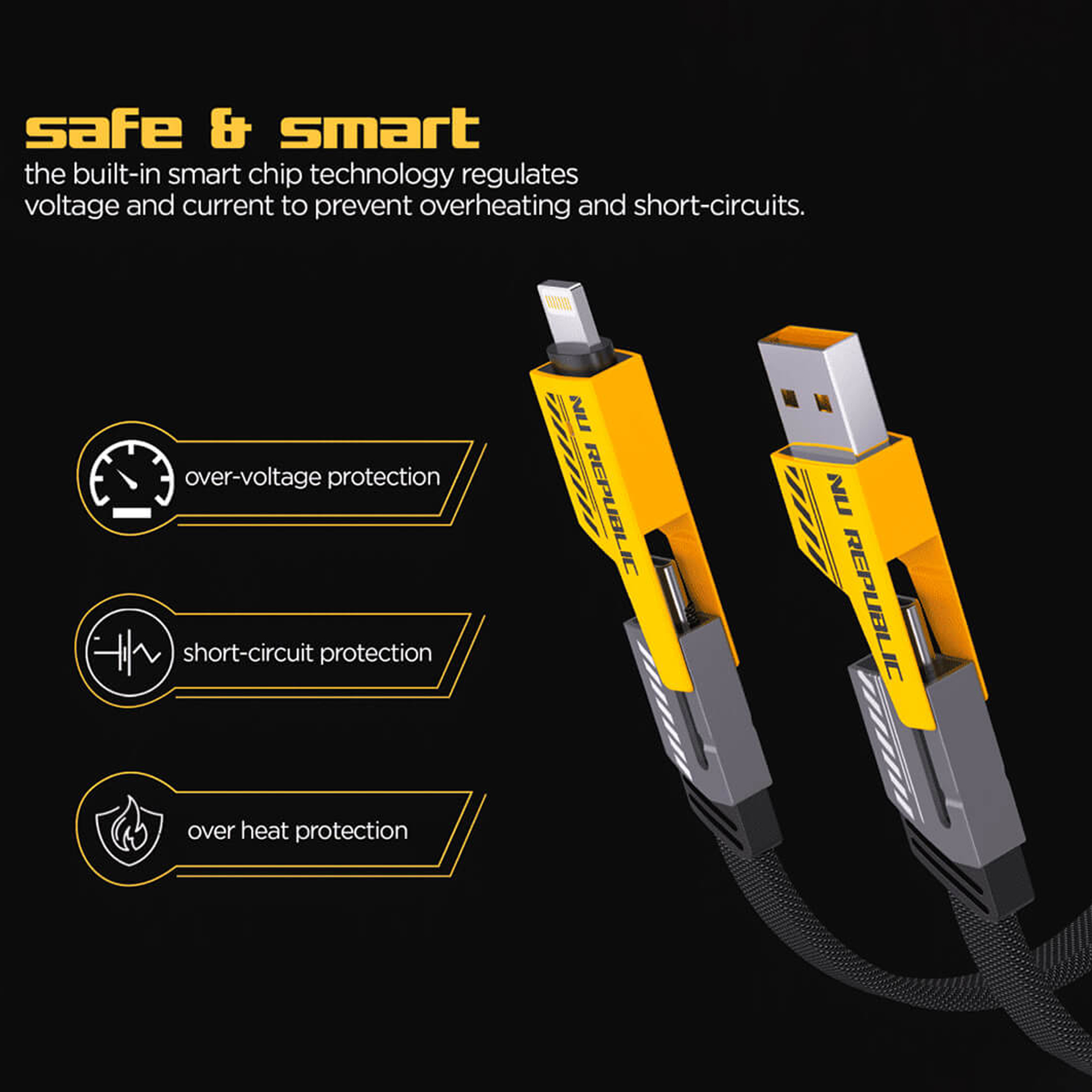 4 in1 Super Fast Charging Data Cable – Stayclassy